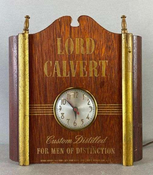 Lord Calvert Whiskey For Men of Distinction Wood Advertising Clock ...