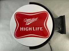 Miller High Life Light Up Motion Advertising Flange Beer Pub Sign ...