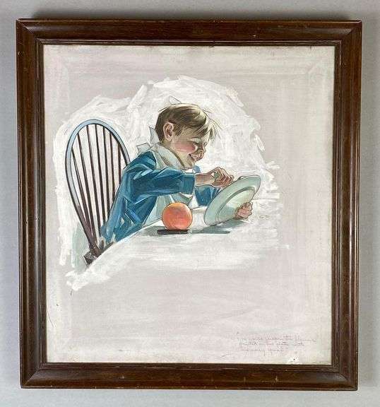 Cushman Parker Illustration for Beech Nut Oil Painting on Canvas ...