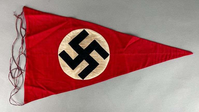 WW2 German NSDAP Double Sided Pennant - Matthew Bullock Auctioneers