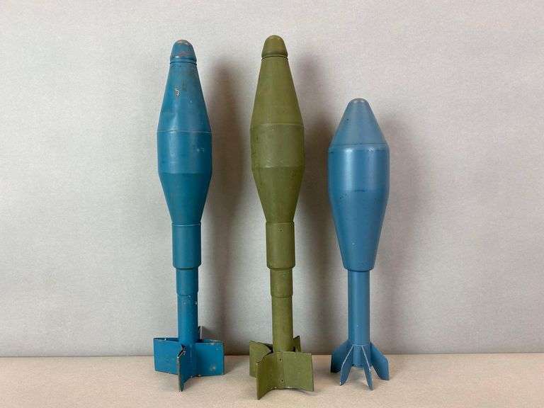 Group of 3 US Military Inert Artillery Rounds - Matthew Bullock Auctioneers