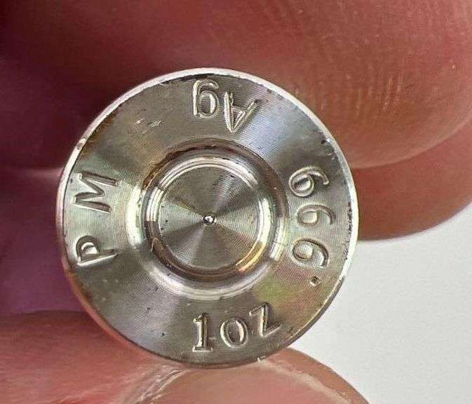 .45 ACP .999 Fine 1 oz Silver Bullet - Matthew Bullock Auctioneers