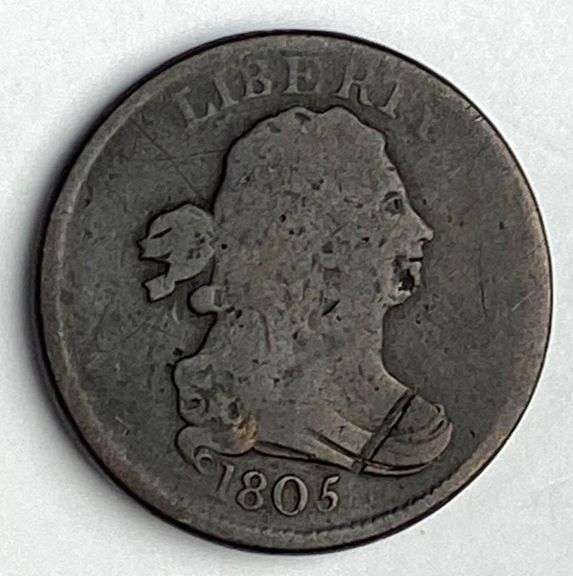 1805 US Half Cent Coin - Matthew Bullock Auctioneers