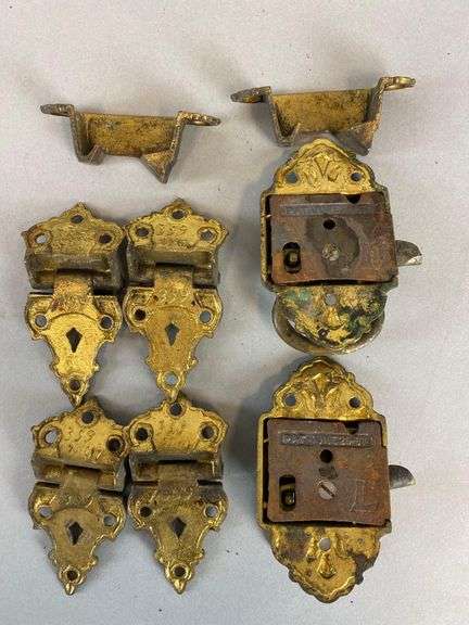 Antique Brass Ice Box Hardware - Matthew Bullock Auctioneers