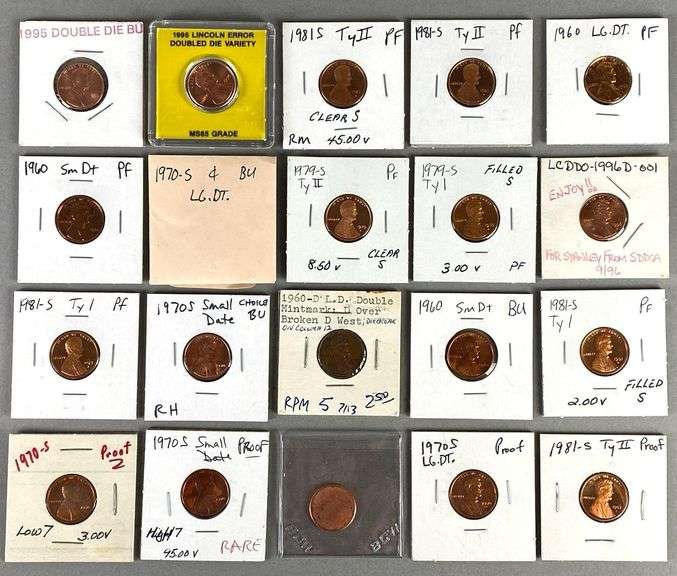 Group of 20 Lincoln Cents Errors and Varieties - Matthew Bullock ...