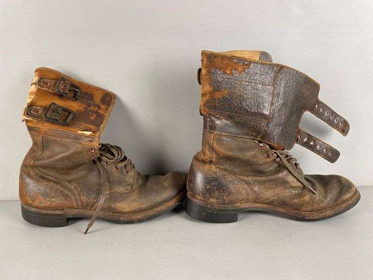 Pair of WW2 U.S. M-42 Leather Combat Boots - Matthew Bullock Auctioneers