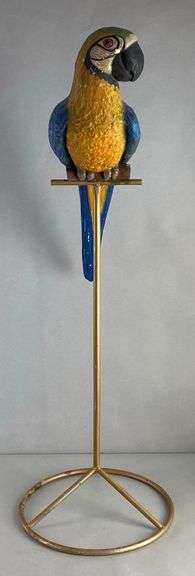 Plastic Parrot with Stand - Matthew Bullock Auctioneers