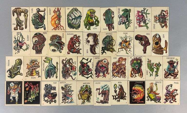 1965 Topps Ugly Monsters Stickers Near Complete Set 38/44 - Matthew ...