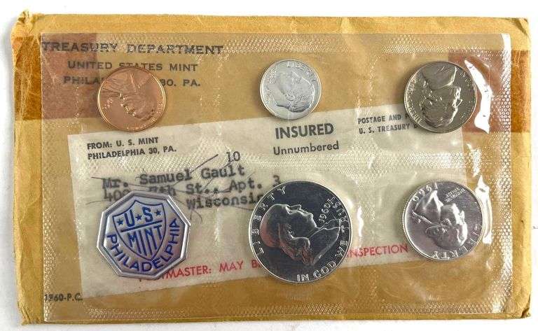1960 U.S. Mint Philadelphia Proof Coin Set - Matthew Bullock Auctioneers