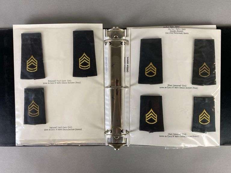 Binder of US Army Enlisted Personnel Ranks Shoulder Boards - Matthew ...