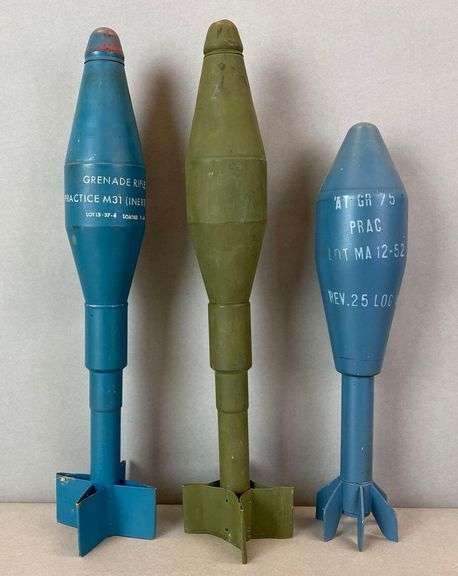 Group of 3 US Military Inert Artillery Rounds - Matthew Bullock Auctioneers