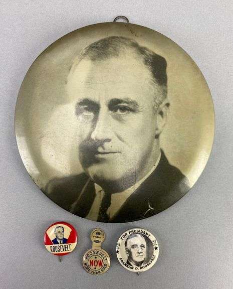 Group of 4 Vintage US President Franklin D. Roosevelt Buttons - Matthew ...
