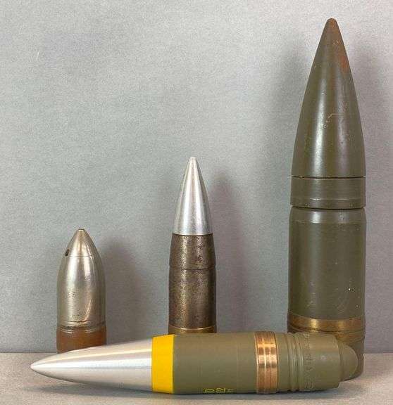 Group of 4 US Military Inert Artillery Rounds - Matthew Bullock Auctioneers