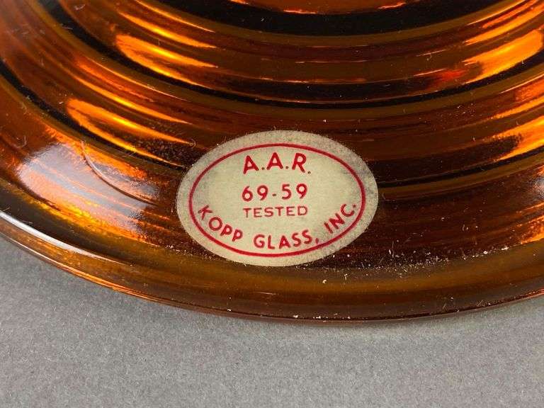 Group of 4 Kopp Glass Inc. A.A.R. Glass Railroad Lantern Lenses ...