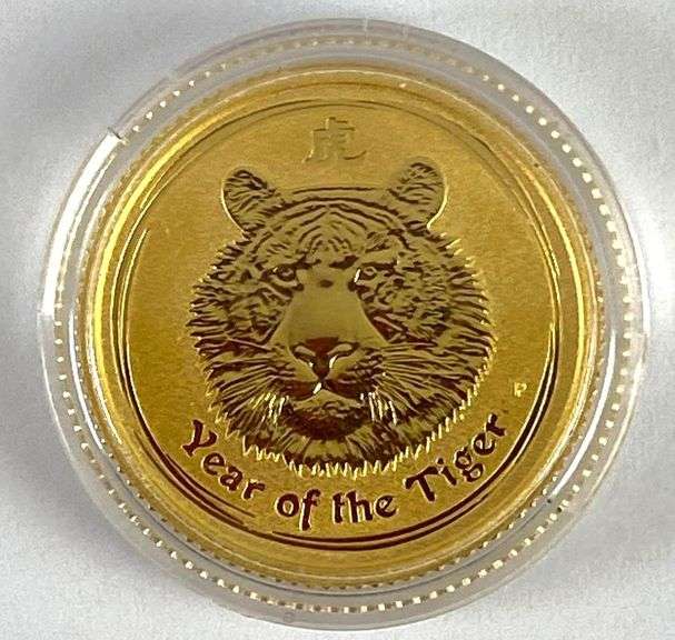 2010 $15 Elizabeth II Australia Year of the Tiger 1/10 oz .9999 Gold ...