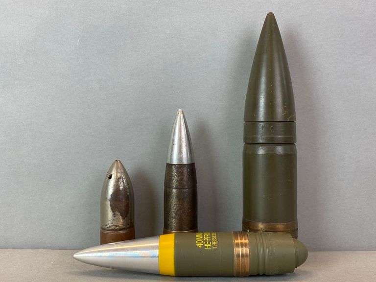 Group of 4 US Military Inert Artillery Rounds - Matthew Bullock Auctioneers