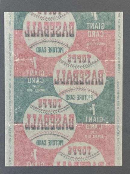 Very rare 1952 Topps Baseball 1 Cent Wax Pack Wrapper - Matthew Bullock ...