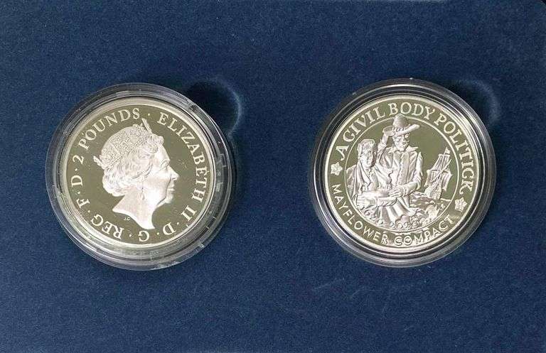 The Royal Mint 400th Anniversary of The Mayflower Voyage Silver Proof ...