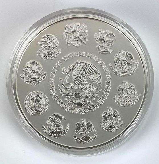 SCARCE 2014 $100 Mexico Aztec Calendar 1 Kilo .999 Pure Silver Coin ...