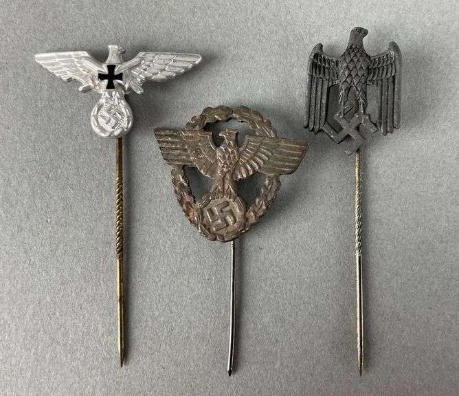 Group of 3 WW2 German Eagle Stick Pins - Matthew Bullock Auctioneers