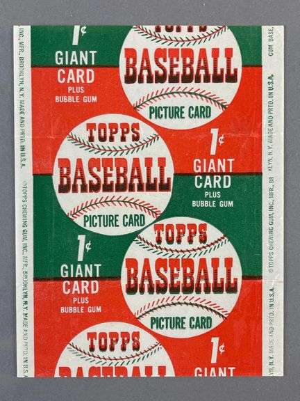 Very rare 1952 Topps Baseball 1 Cent Wax Pack Wrapper - Matthew Bullock ...