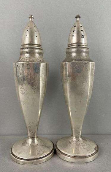 Pair of Weighted Sterling Silver Salt and Pepper Shakers - Matthew Bullock Auctioneers