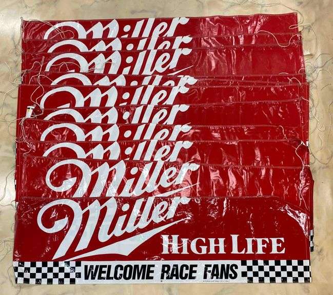 Group of Miller High Life Welcome Race Fans Advertising Racing Banners ...