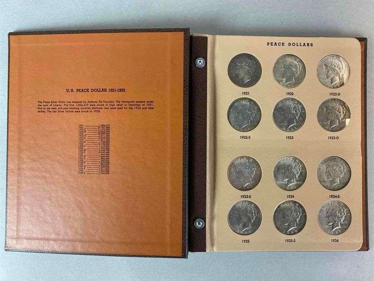 Group of 24 1921-1935 Complete Set. of Silver Peace Dollars - Matthew ...