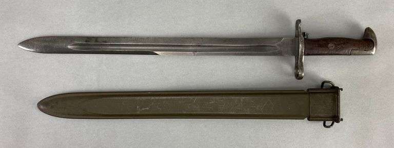 1942 USN M1905 AFH Bayonet with Scabbard - Matthew Bullock Auctioneers