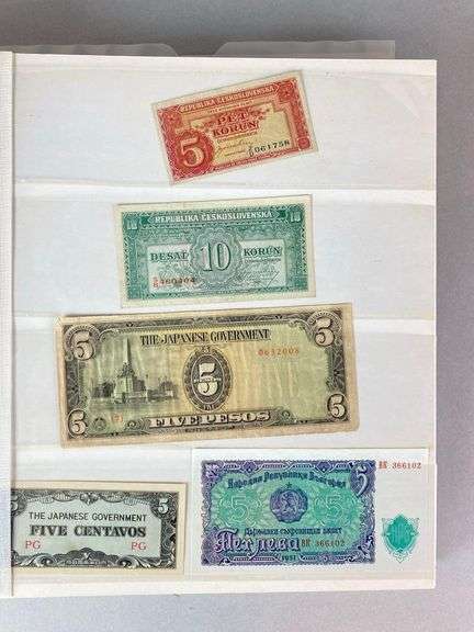 Large Group of Foreign and US Paper Currency - Matthew Bullock Auctioneers