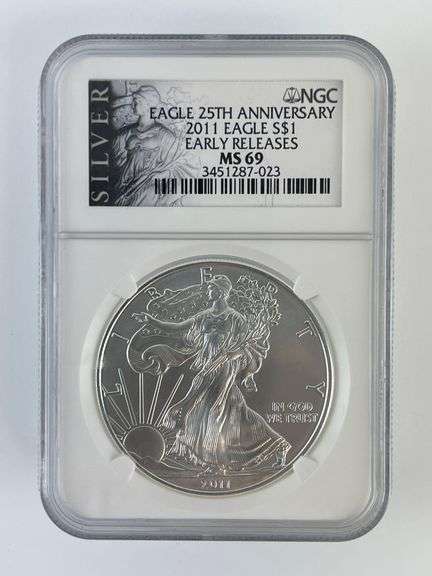 2011 Early Releases US Mint American Eagle .999 Fine Silver NGC MS69 - Matthew Bullock Auctioneers