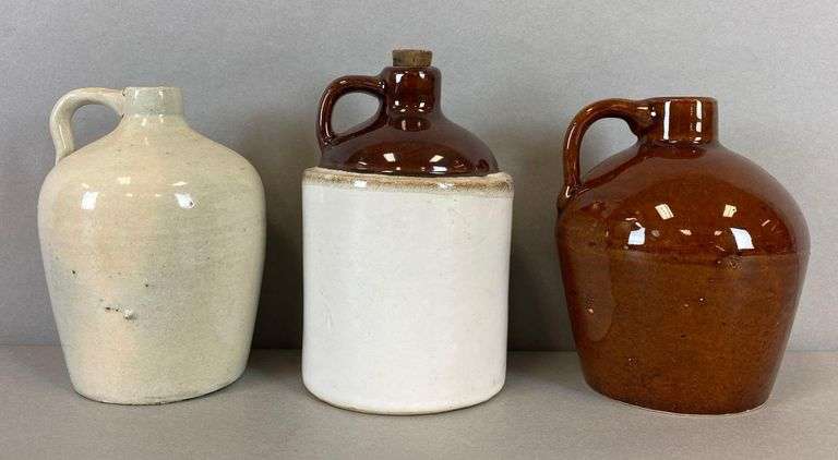 Group of 3 Antique Stoneware Jugs - Matthew Bullock Auctioneers