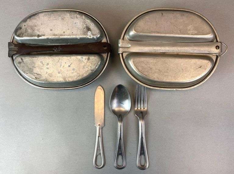 Group of 2 WW2 and Vietnam War Mess Kits - Matthew Bullock Auctioneers