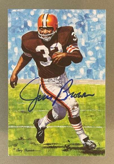 Jim Brown Signed 1989 Goal Line Art Card with JSA COA - Matthew Bullock ...