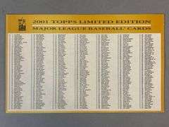 2001 Topps Baseball Limited Edition 50th Anniversary Set 3306/3805 ...