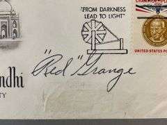 Red Grange Signed 1961 Honoring Mahatma Gandhi Envelope First Day of ...