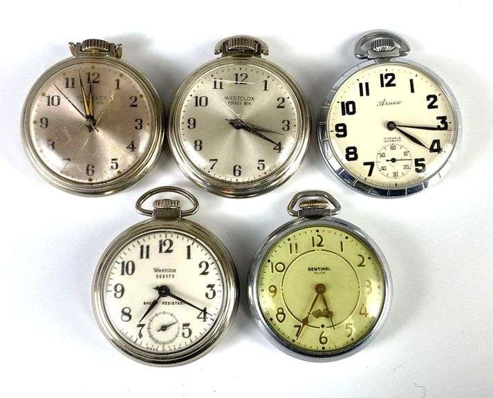Group of 5 Open-Faced Pocket Watches - Matthew Bullock Auctioneers