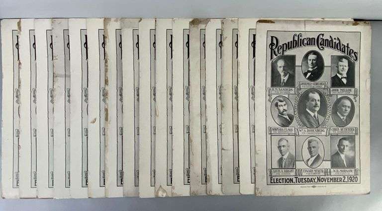 Group of 16 1920s Republican Candidates Posters - Matthew Bullock ...
