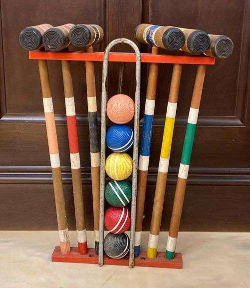 Vintage Croquet Game Set - Matthew Bullock Auctioneers
