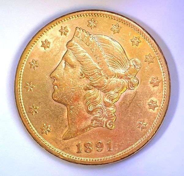 1891-S $20 US Liberty Head Gold Coin - Matthew Bullock Auctioneers