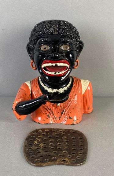 Antique Black Americana Dinah Cast Iron Coin Bank - Matthew Bullock ...