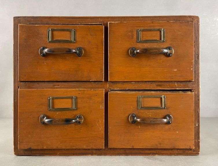 Vintage Wood Postcard File Cabinet - Matthew Bullock Auctioneers