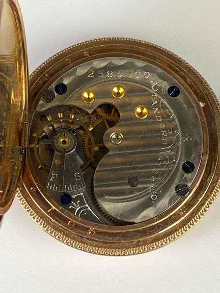 New York Standard Watch Co. Etched Bird Hunter Case Pocket Watch ...