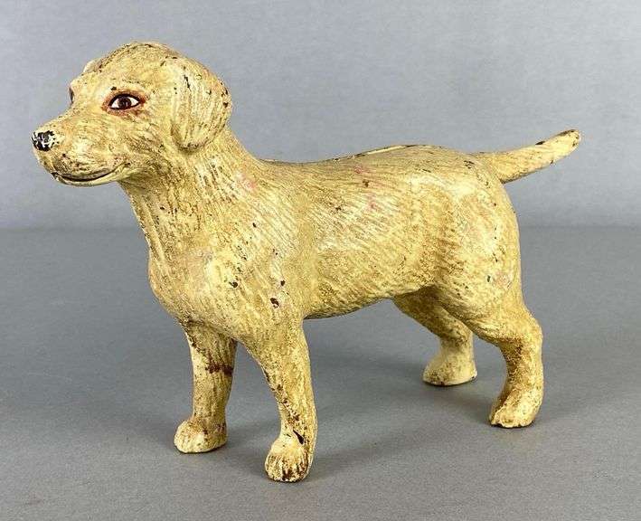 Antique Cast Iron Yellow Labrador Dog Coin Bank - Matthew Bullock ...