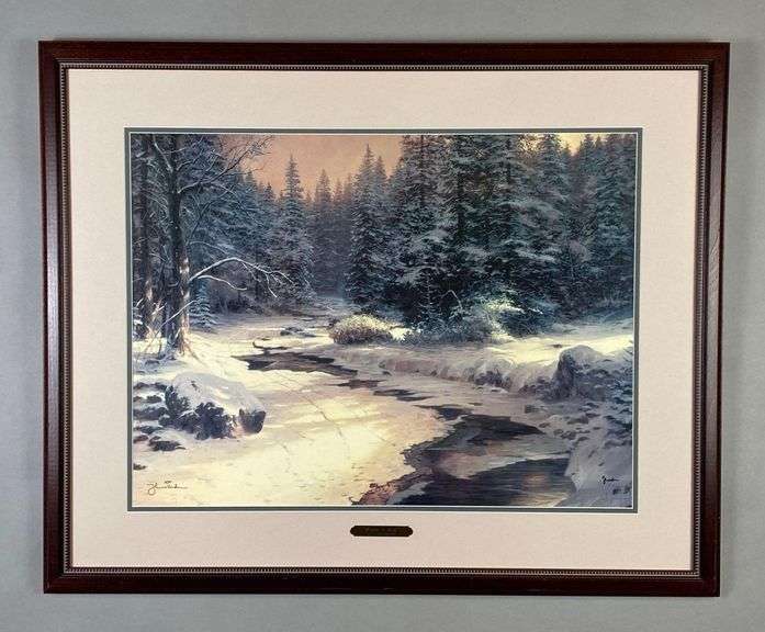 Thomas Kinkade Winters End Lithograph Print - Matthew Bullock Auctioneers