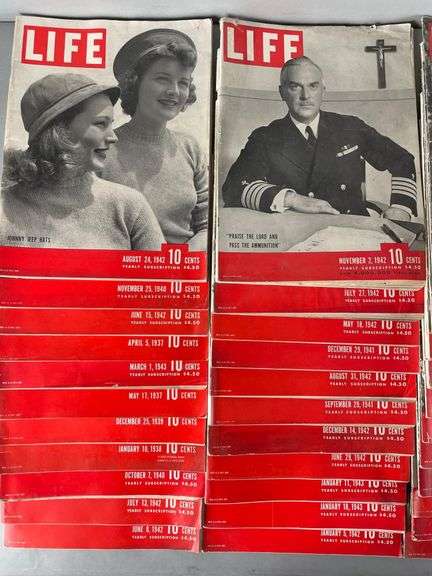 Group of 40+ WW2 Era Life Magazines - Matthew Bullock Auctioneers