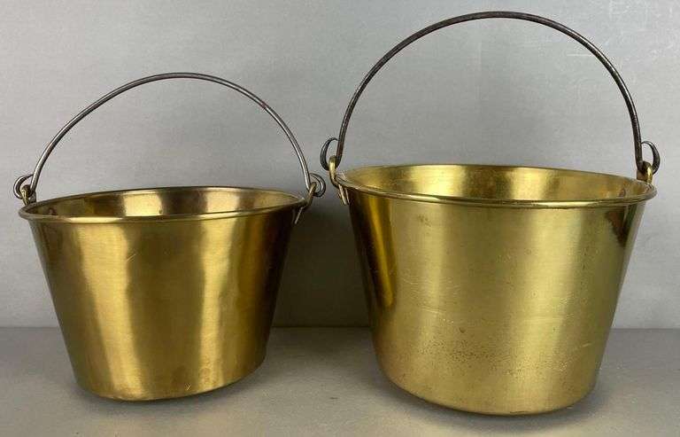 Group of 2 Brass Milk Buckets - Matthew Bullock Auctioneers