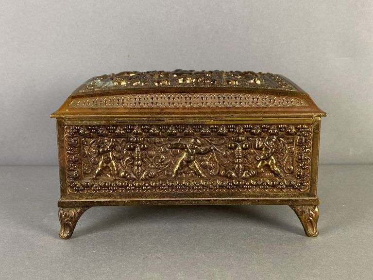 Vintage Brass Music Box - Matthew Bullock Auctioneers