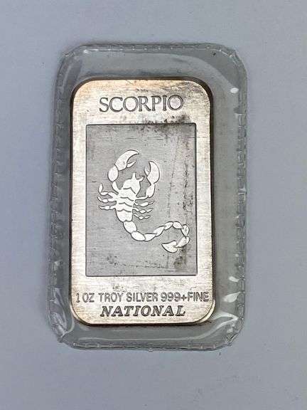 Scorpio 1 Troy Oz .999 Fine Silver Ingot/Bar - Matthew Bullock Auctioneers