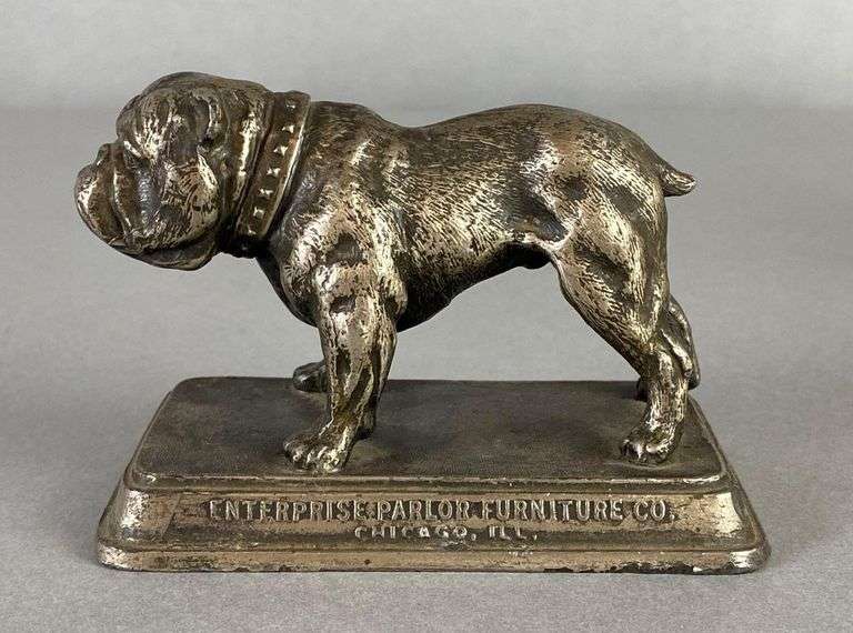 Enterprise Parlor Furniture Co. Chicago Bulldog Cast Metal Advertising ...